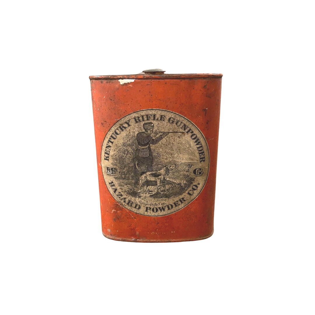 RARE C.1850s Kentucky Rifle Gunpowder Tin, Hazard Powder Co., Made in ...