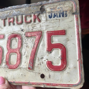 1969 Nebraska Truck License Plate, Vintage Metal Plate, Number 14 COMM ...