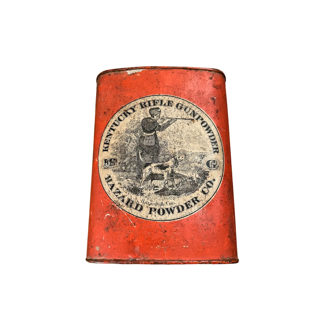 RARE C.1850s Kentucky Rifle Gunpowder Tin, Hazard Powder Co., Made in ...