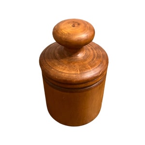 Beautiful Hand Carved Lidded Wood Jar, Cylinder Shape, Smooth Rounded ...