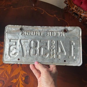 1969 Nebraska Truck License Plate, Vintage Metal Plate, Number 14 COMM ...