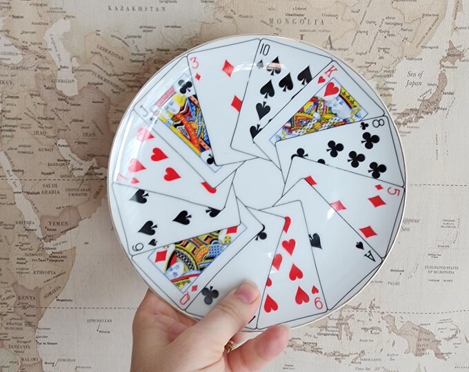 Horchow Playing Cards Dessert Plates, Set of Two - Etsy