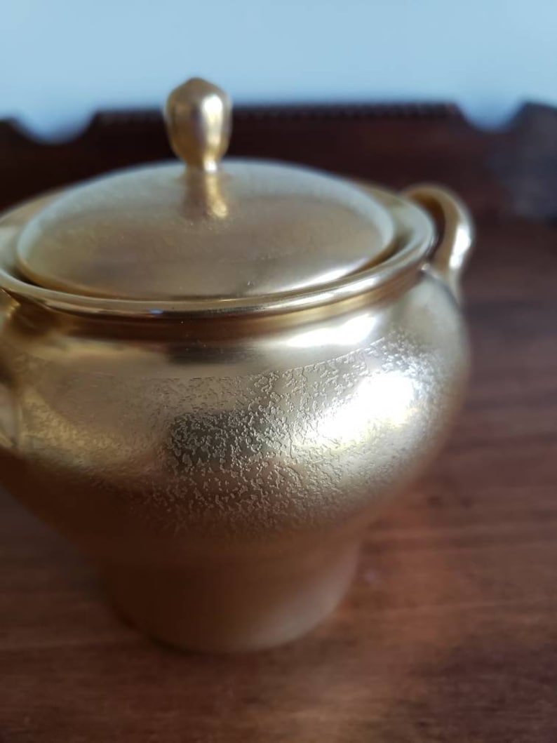 Antique Pickard China all Over Gold Sugar Bowl - Etsy