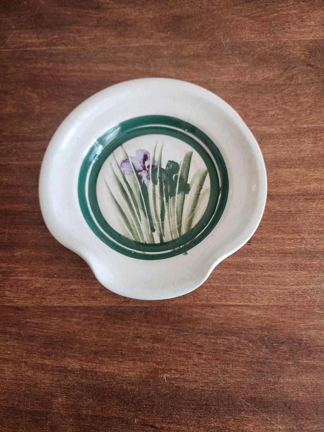 Iris Pottery Spoon Rest - Etsy