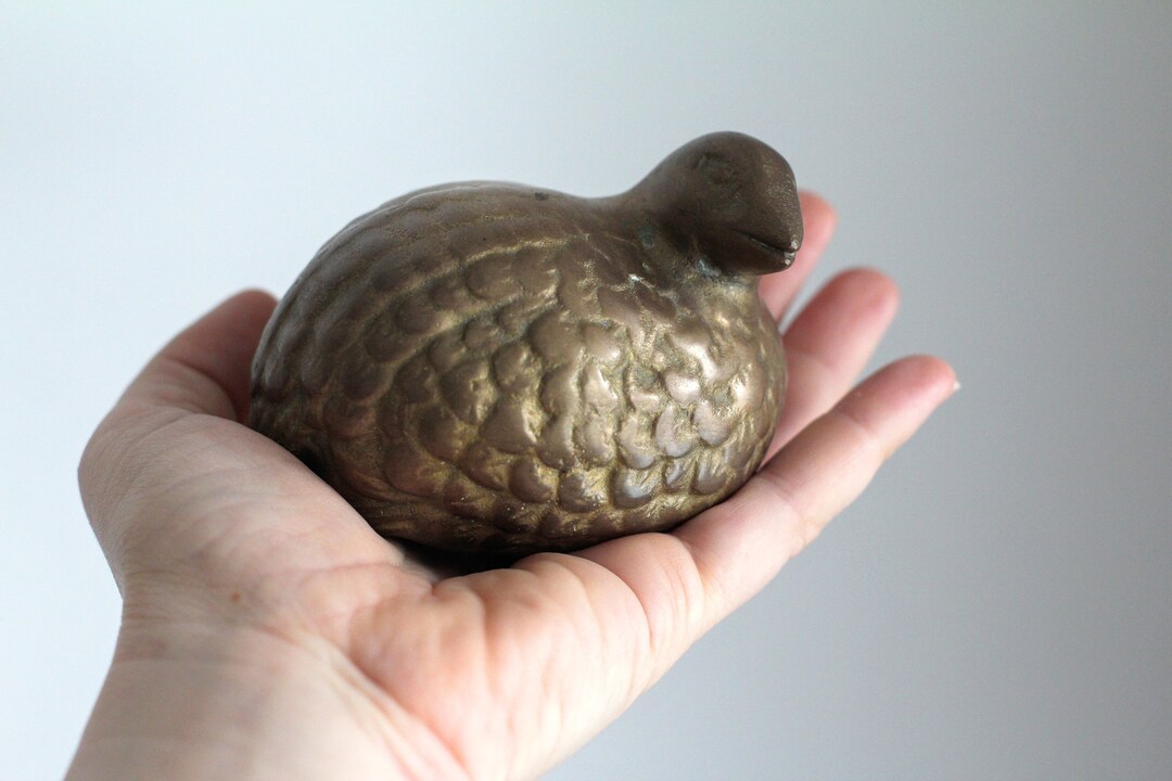 Heavy Mid-century Brass Quail Paper Weight - Etsy