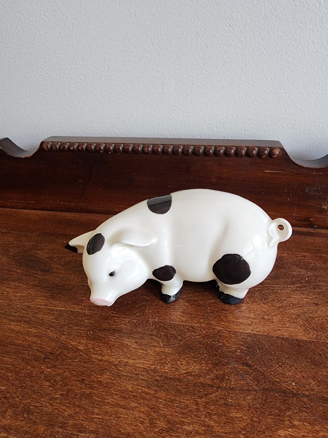 Vintage Handmade Spotted Ceramic Pig - Etsy