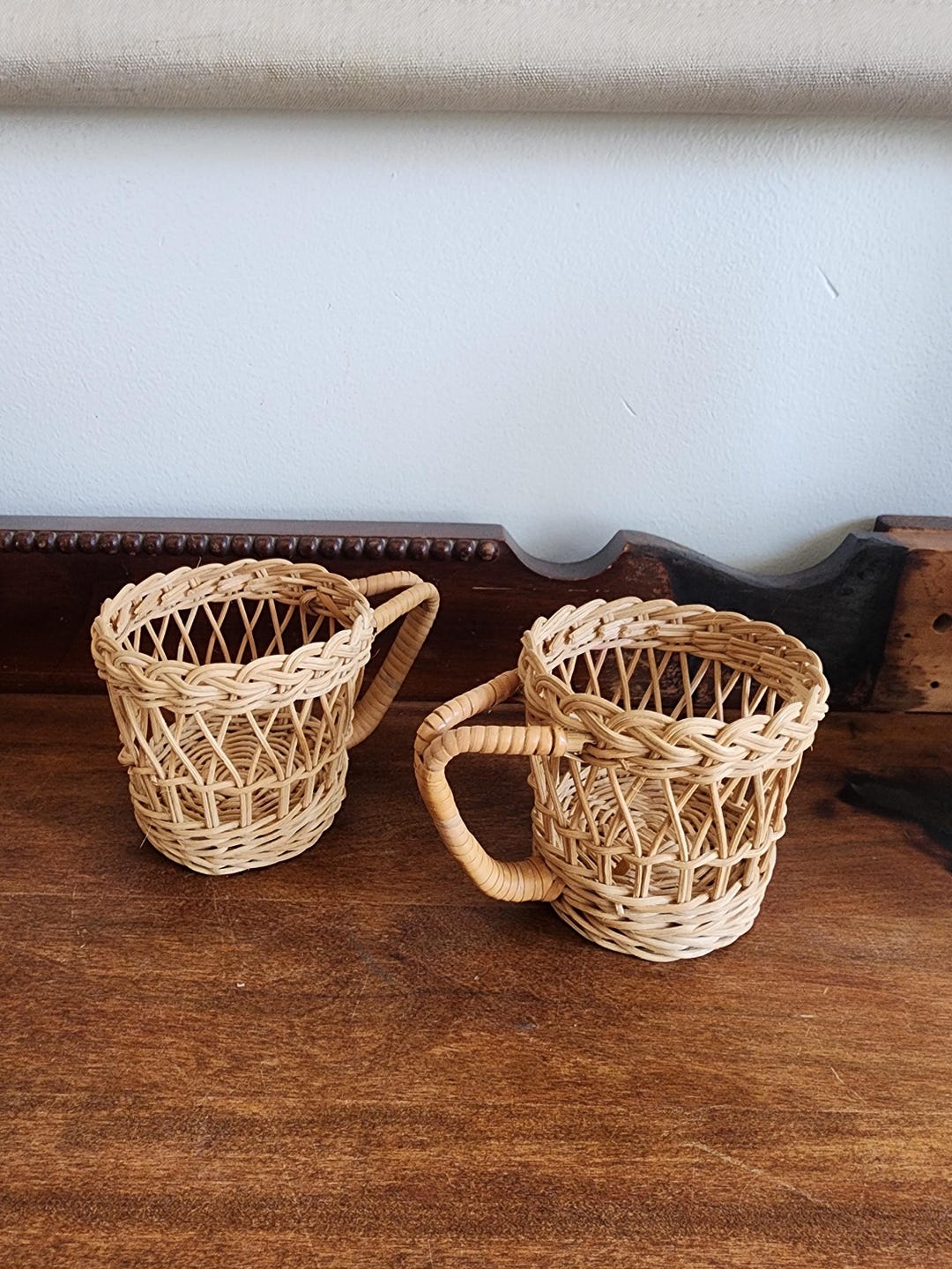 Small Wicker Cup Holders With Handle - Etsy