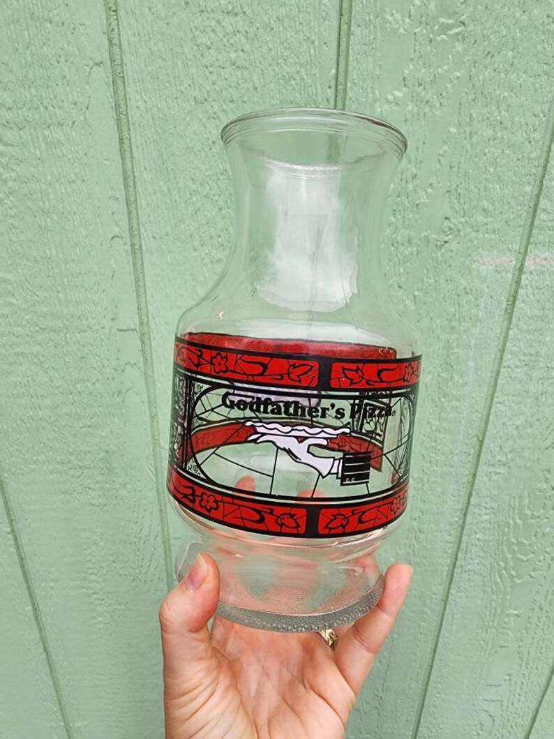 Coca-cola Godfather's Pizza Glass Pitcher - Etsy