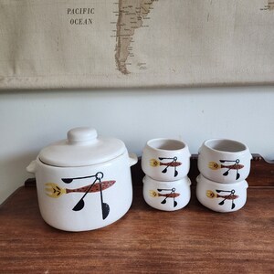 West Bend Bean Pot With Four Bowls - Etsy