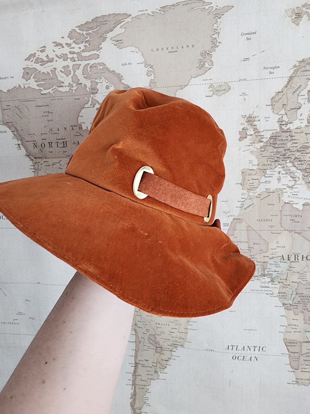 Vintage Orange Velvet Belmar Hat - Etsy