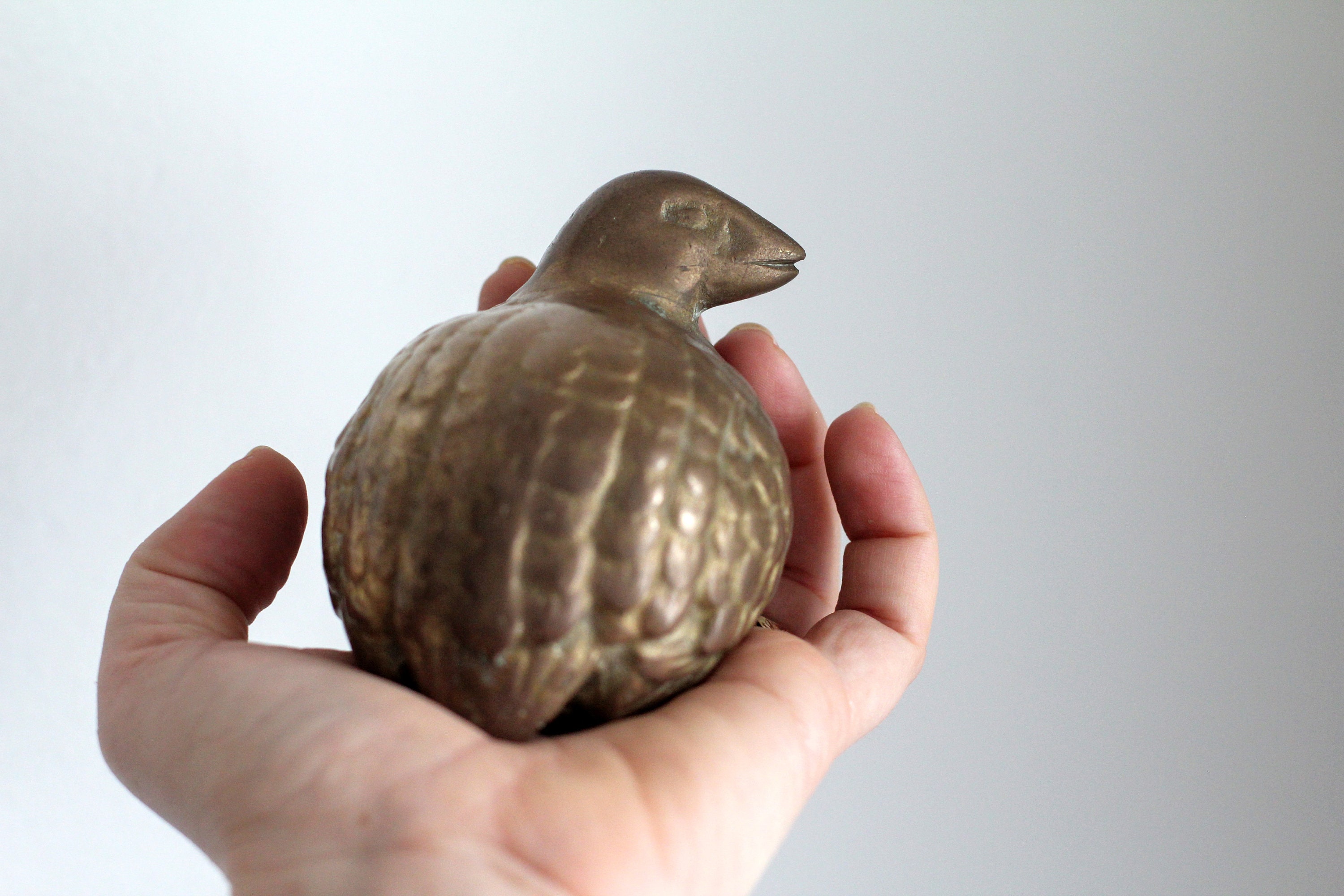 Heavy Mid-Century Brass Quail Paper Weight | Etsy