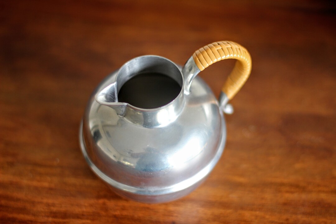 Kings Quality Pewter Creamer With Wicker Wrapped Handle by Trinac - Etsy