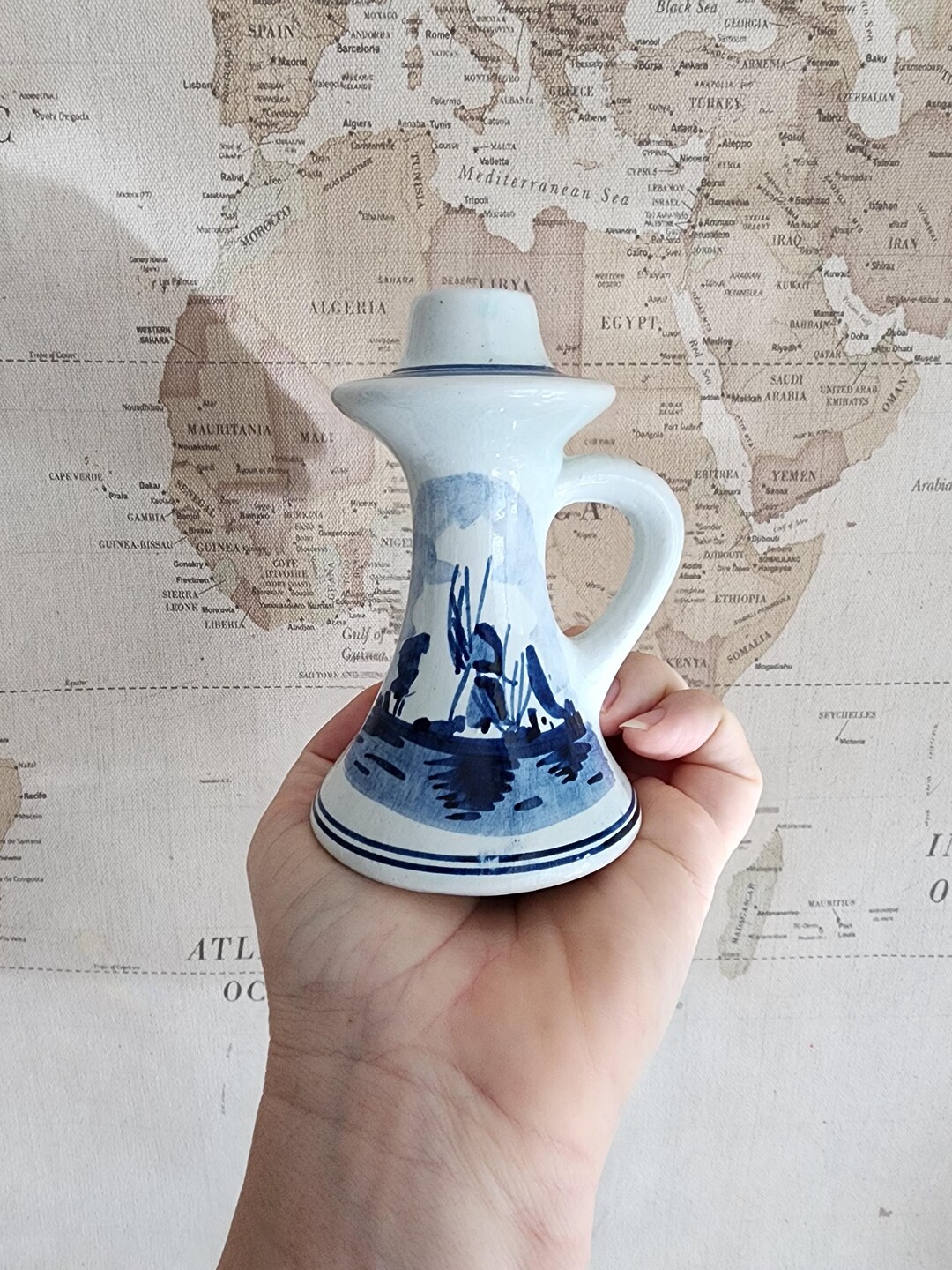 Delft Ceramic Candlestick Holder - Etsy