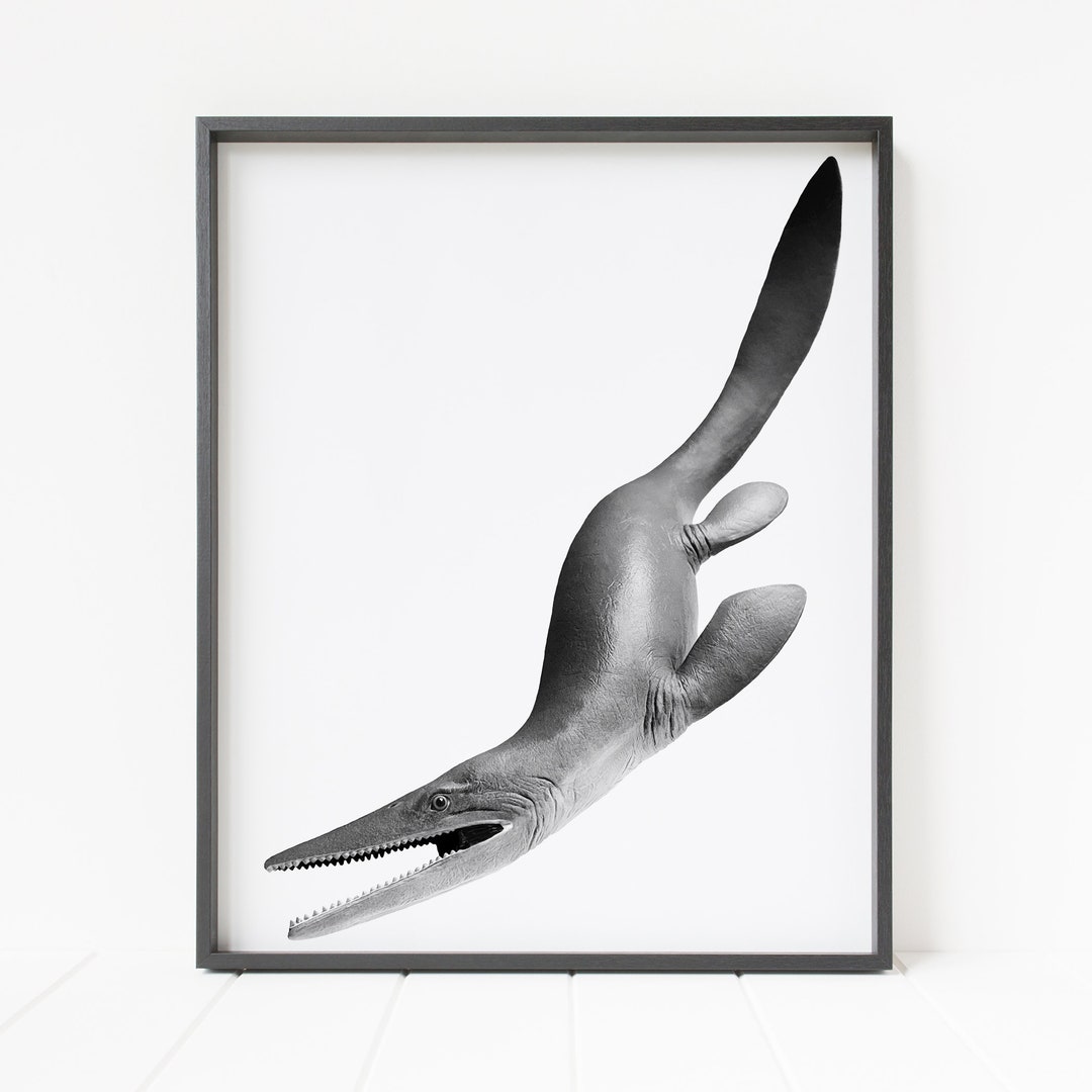 Mosasaur Print, Mosasaurus Dinosaur Wall Art, Swimming Dinosaur, Water ...