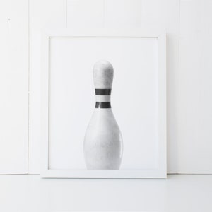 Bowling Pin Print, Bowling Print, Minimalist Bowling Decor, Bowling ...