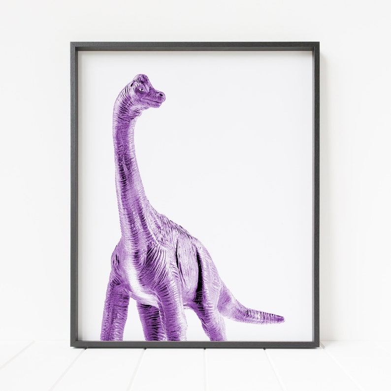Purple Dinosaur Print, Brontosaurus Print, Nursery Wall Art, Dinosaur ...