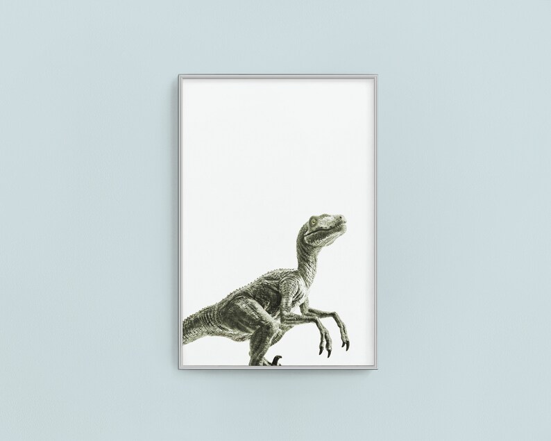 Velociraptor Print Dinosaur Wall Art Dinosaur Nursery Decor - Etsy