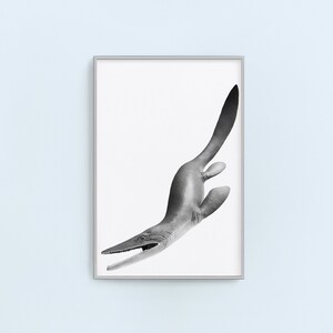 Mosasaur Print, Mosasaurus Dinosaur Wall Art, Swimming Dinosaur, Water ...
