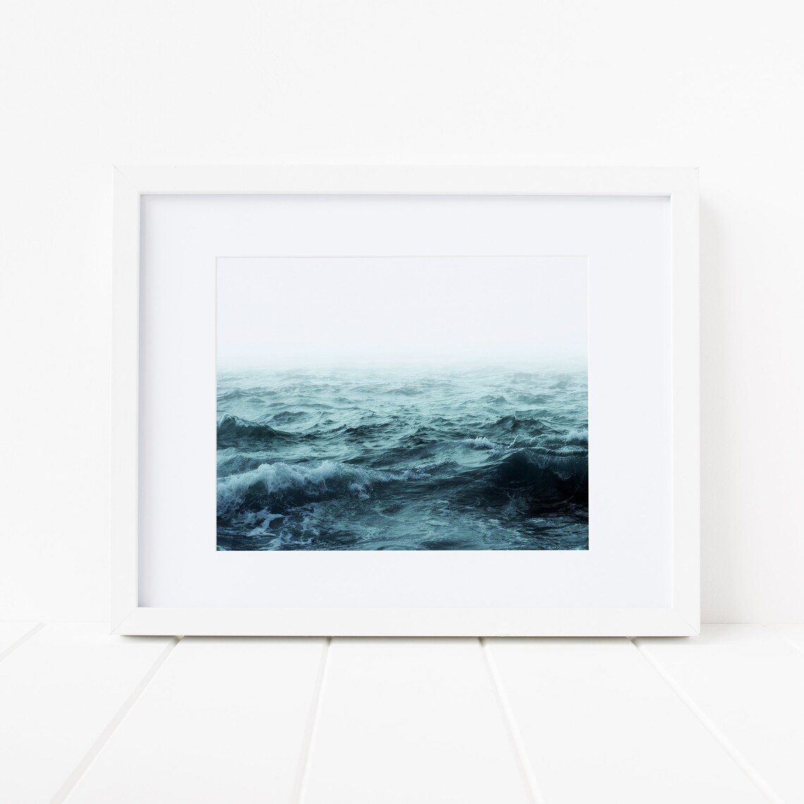 Waves Print, Color Ocean Print, Horizontal Waves Print, Beach ...