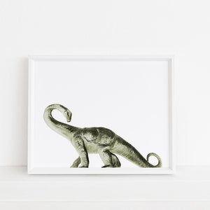 Dinosaur Print, Brontosaurus Print, Nursery Wall Art, Muted Green ...
