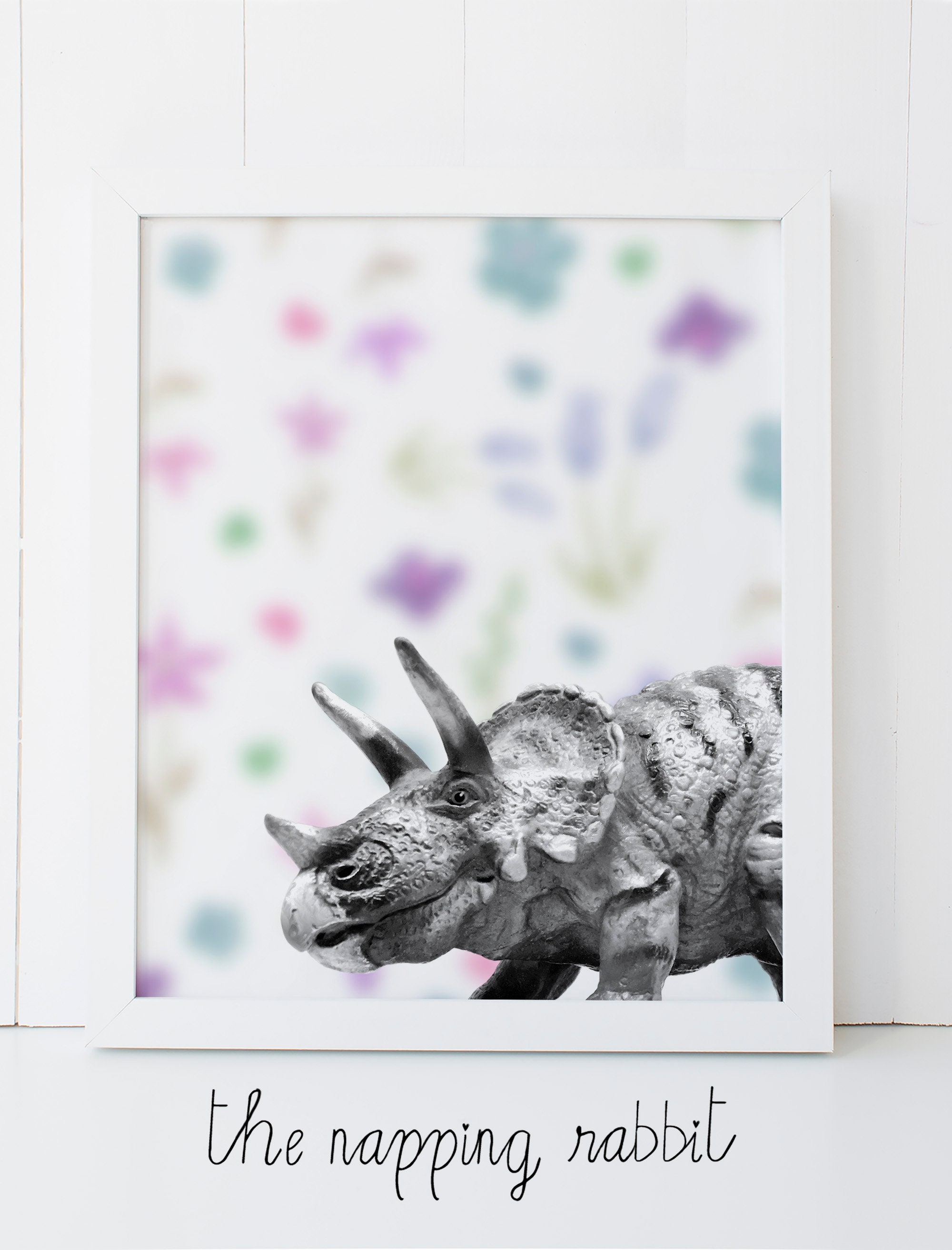Triceratops Print Dinosaur Wall Decor Dinosaur Art Nursery | Etsy