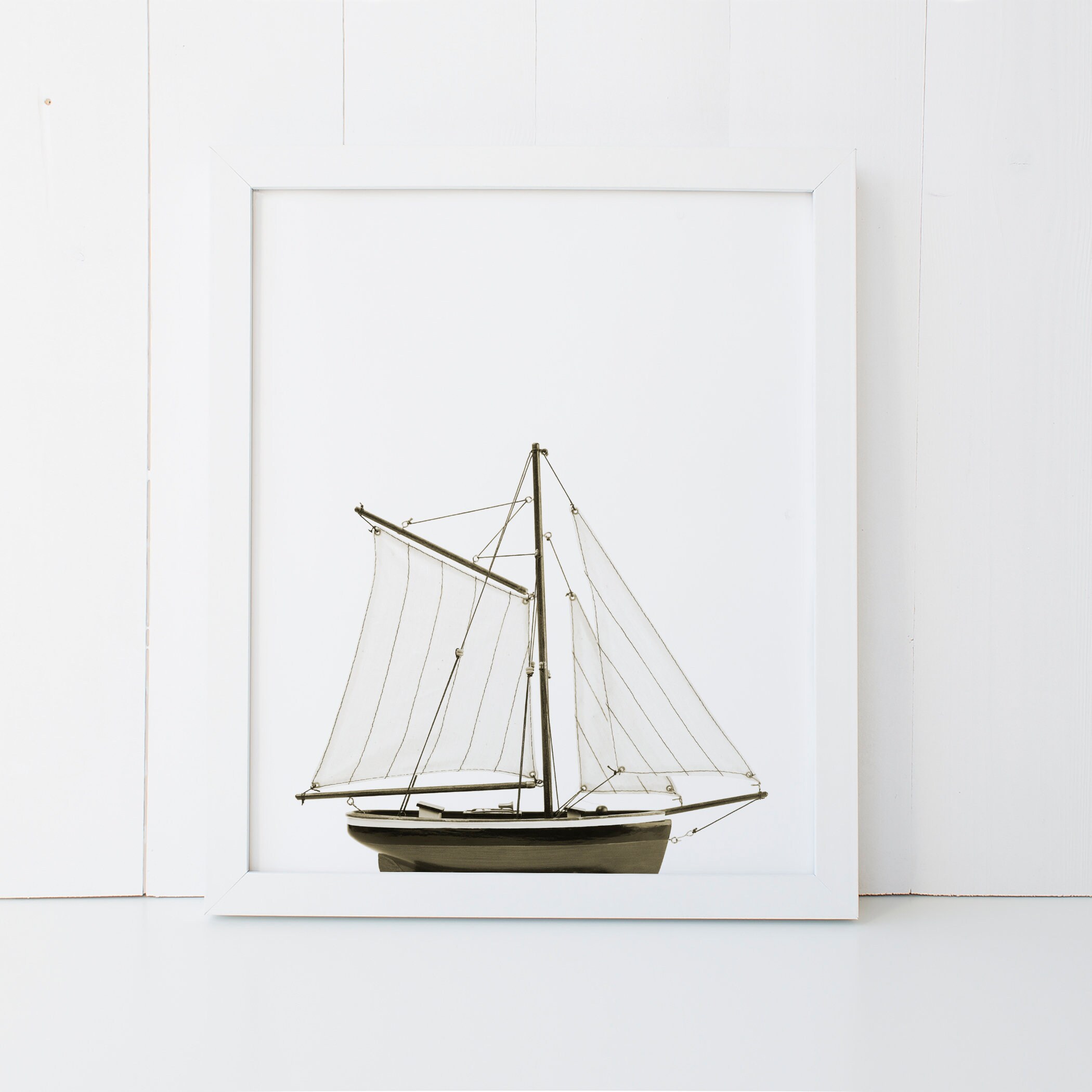 Sailboat print printable boat wall art color sailboat art | Etsy