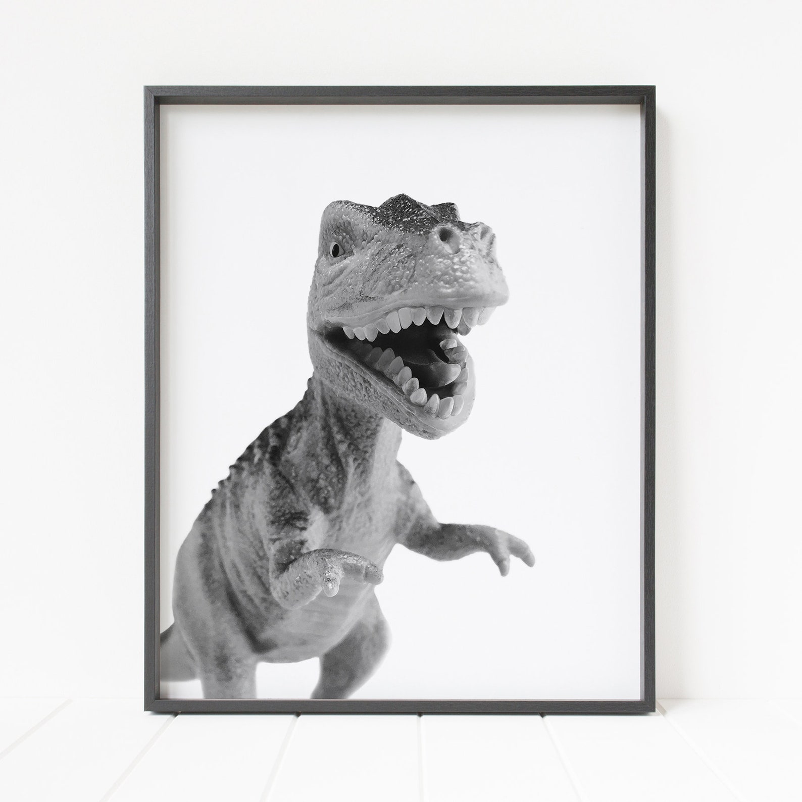 T-rex Wall Decor Dinosaur Print Dinosaur Decor Black and | Etsy