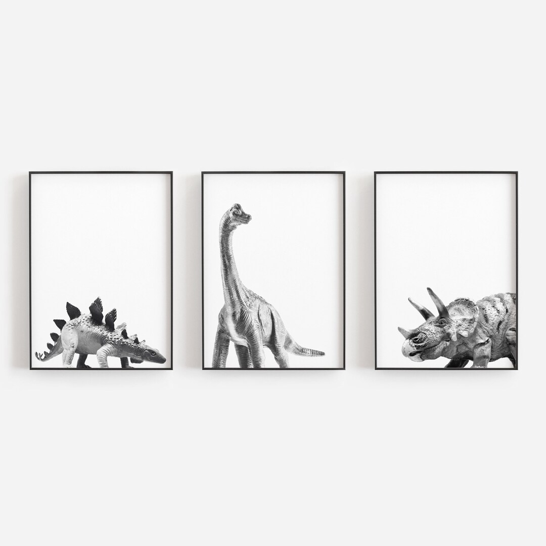 SET of 3 Dinosaur Prints, Stegosaurus Print, Apatosaurus Print ...