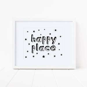 Nursery Quote, Happy Place Printable Art, Nursery Decor, Kids Room ...