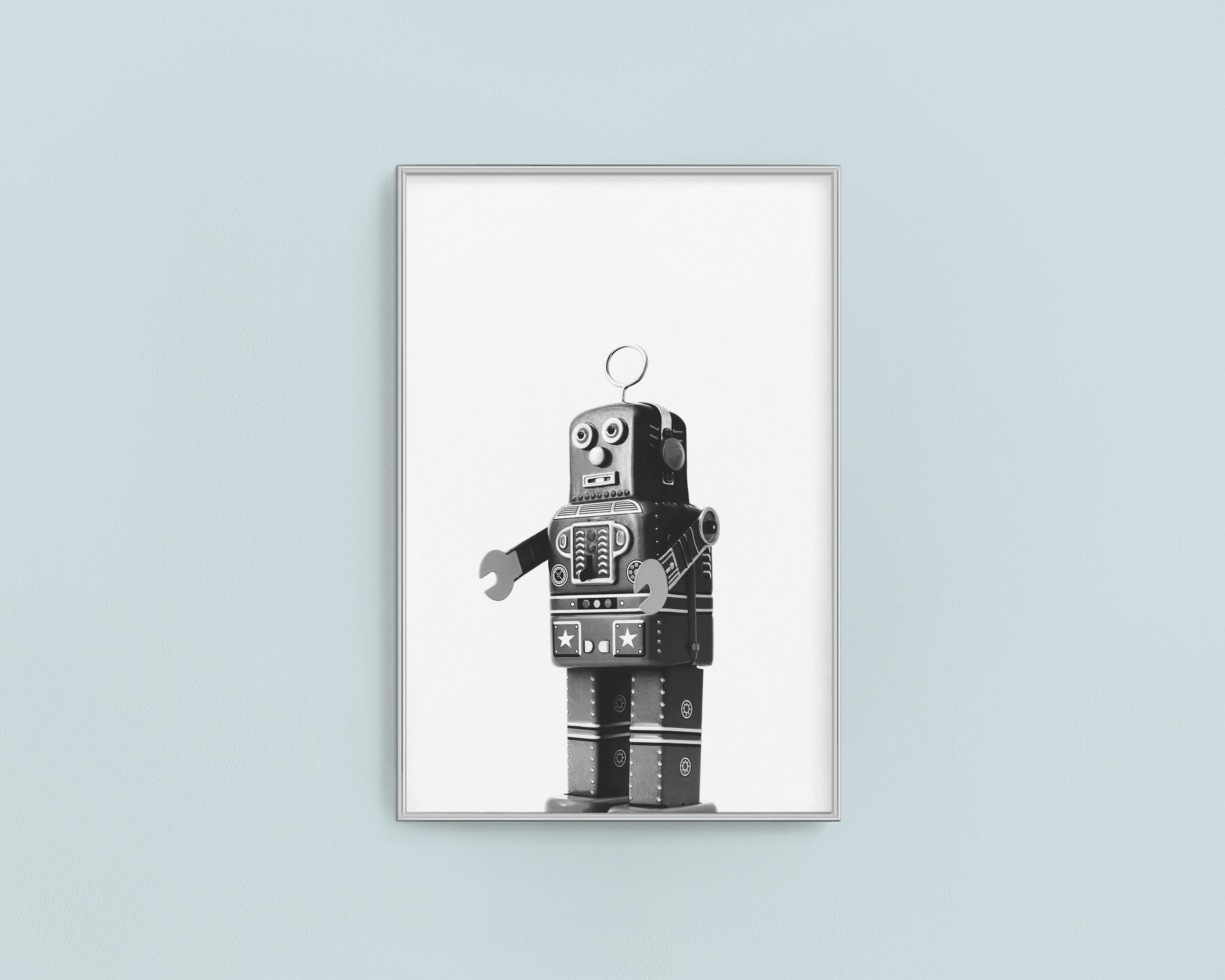 Robot print robot nursery art robot wall decor robot wall | Etsy