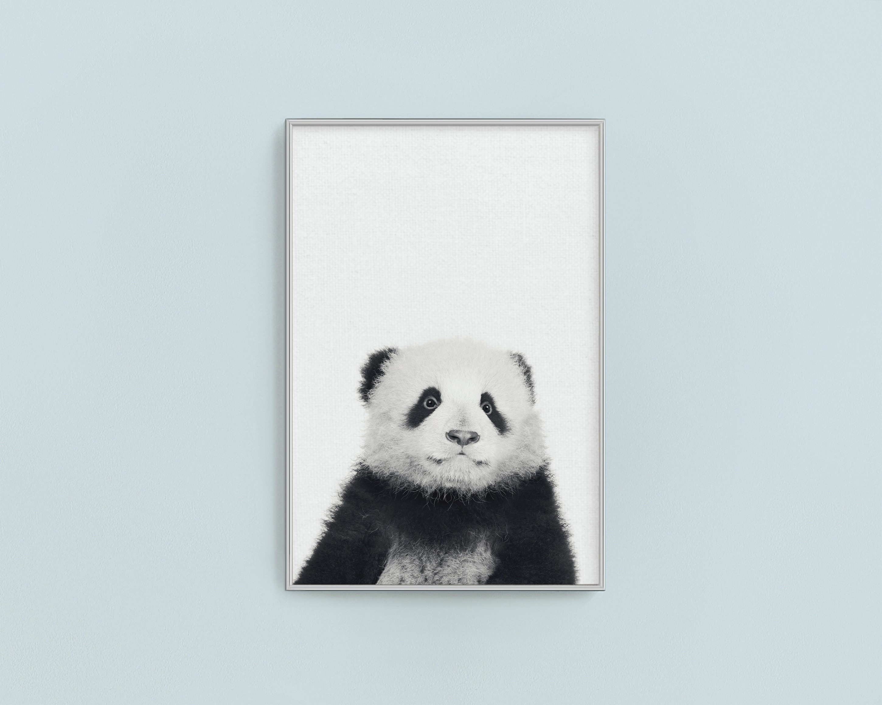 Panda print panda decor panda wall art minimalist nursery | Etsy