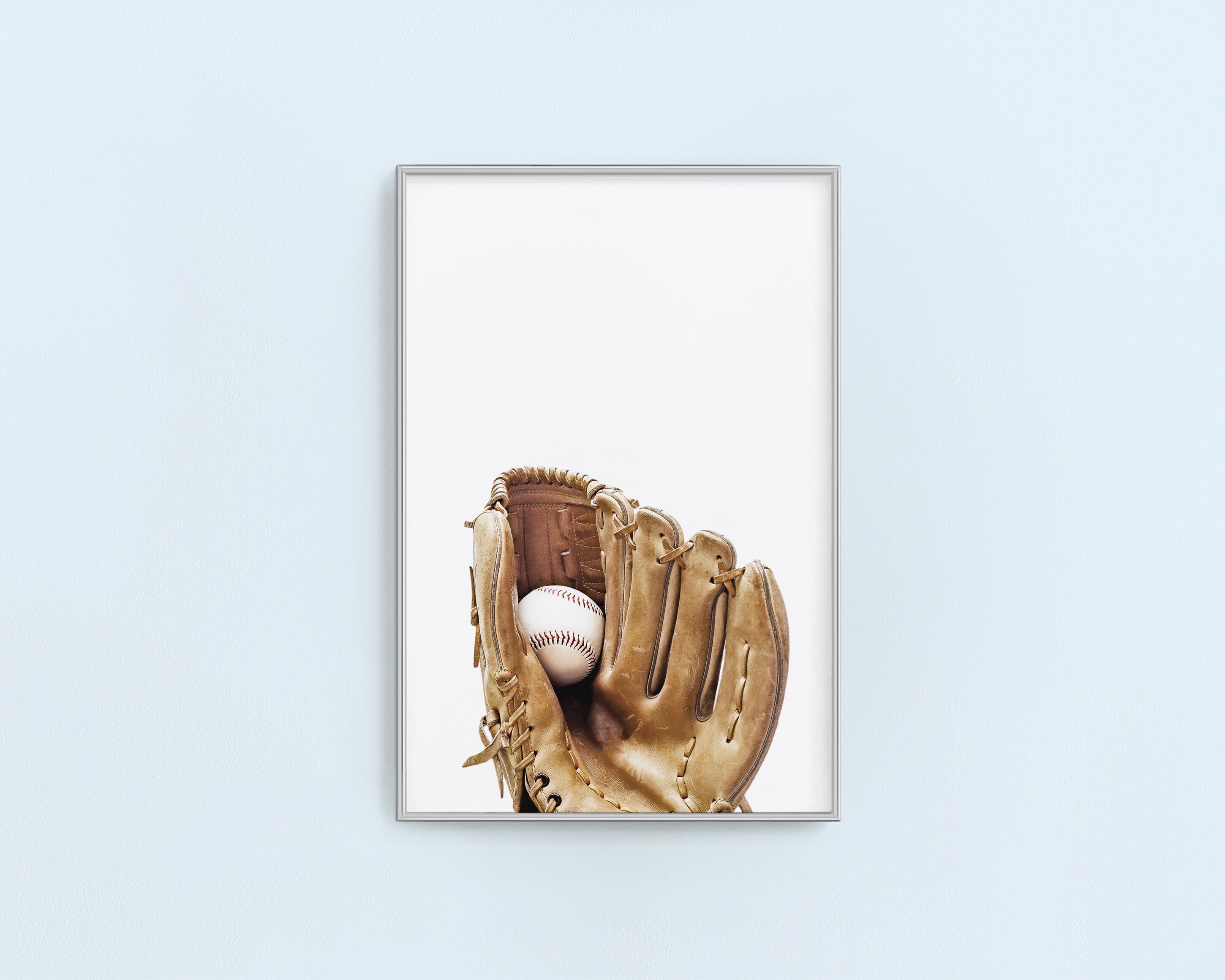 Baseball Print, Baseball Mitt Print, Baseball Wall Decor, Baseball ...