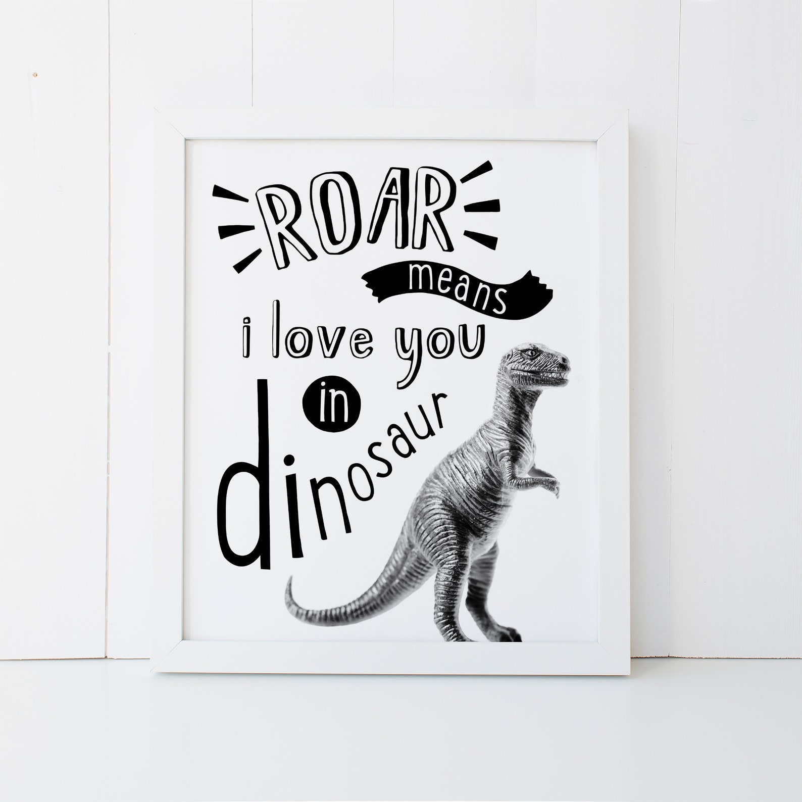 Dinosaur Print Roar Means I Love You in Dinosaur T-rex - Etsy