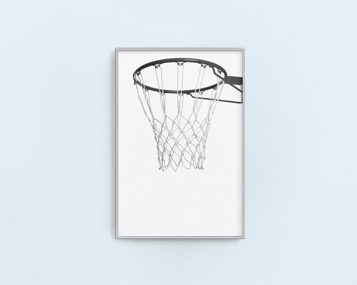 Basketball Net Print, Basketball Hoop, Sports Decor, Basketball Decor ...