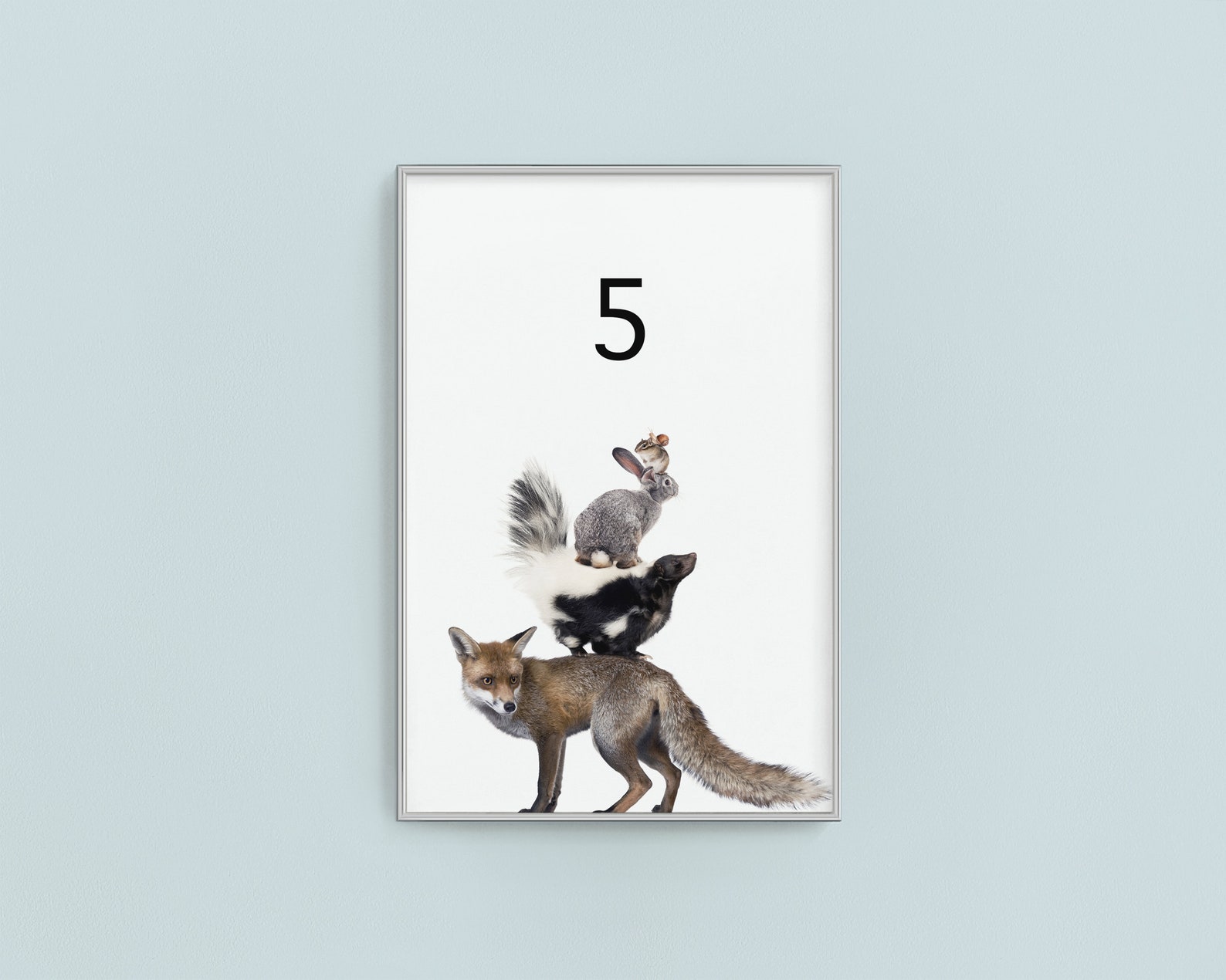 Woodland Animal Print, Nursery Numbers, Nursery Animal Decor, Counting ...