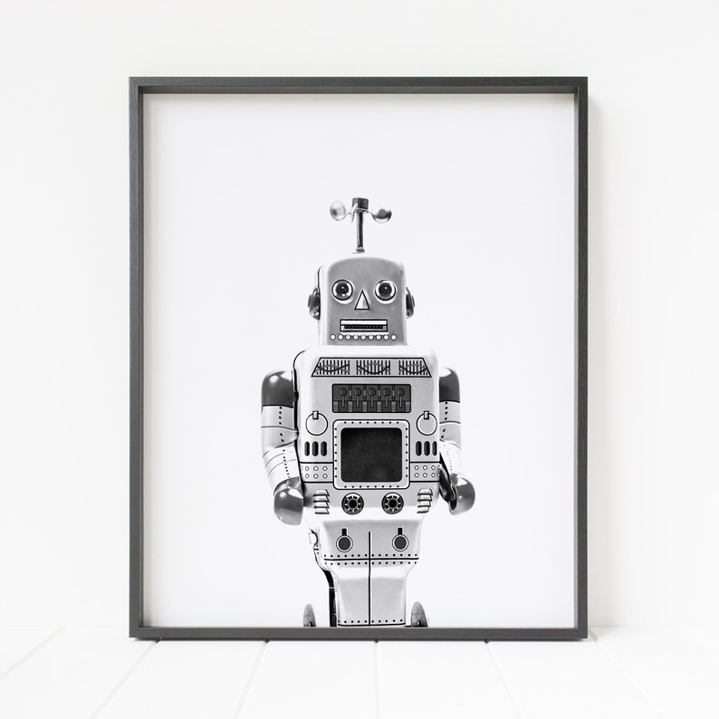 Robot Wall Art Robot Wall Decor Robot Nursery Art Retro - Etsy