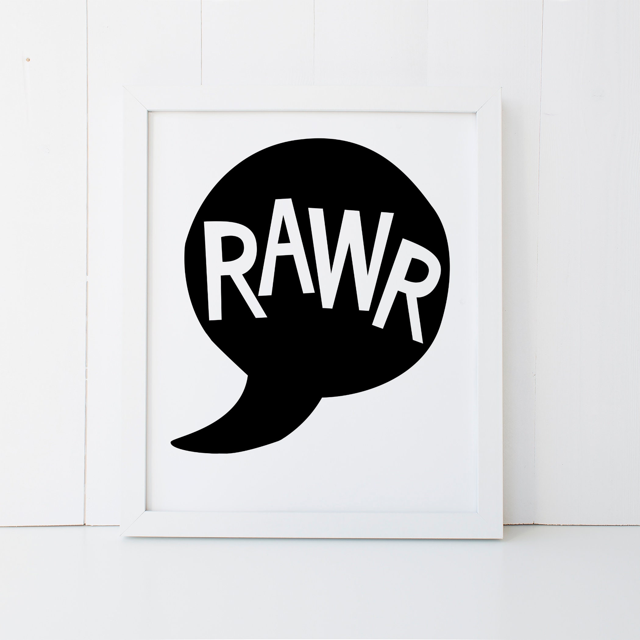 RAWR Print Roaring Word Bubble Dinosaur Roar Print Playroom - Etsy