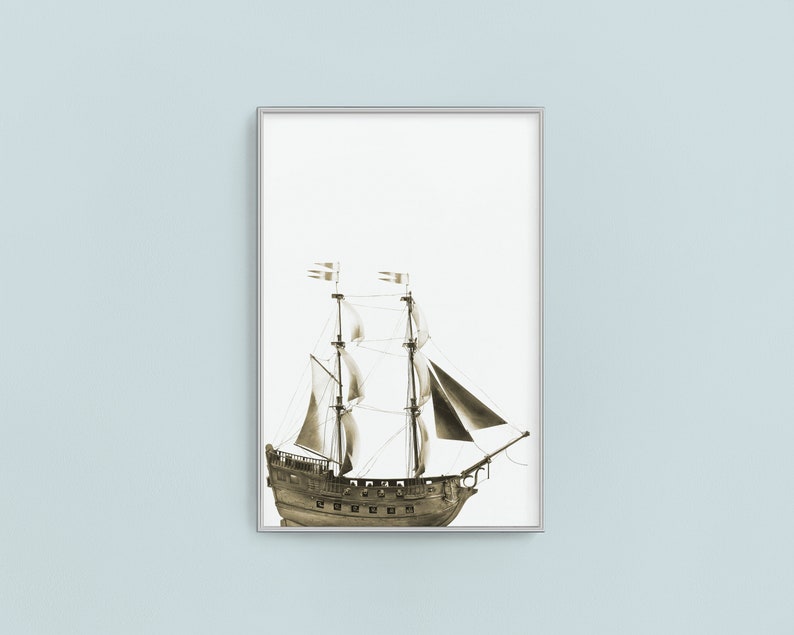 Pirate Ship Print Nautical Decor Maritime Decor Clipper - Etsy