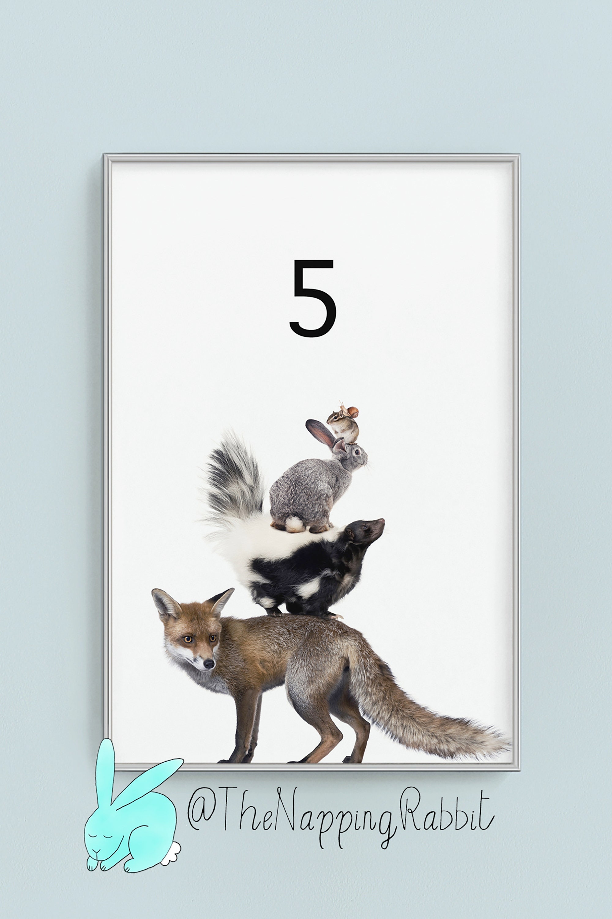 Woodland Animal Print, Nursery Numbers, Nursery Animal Decor, Counting ...