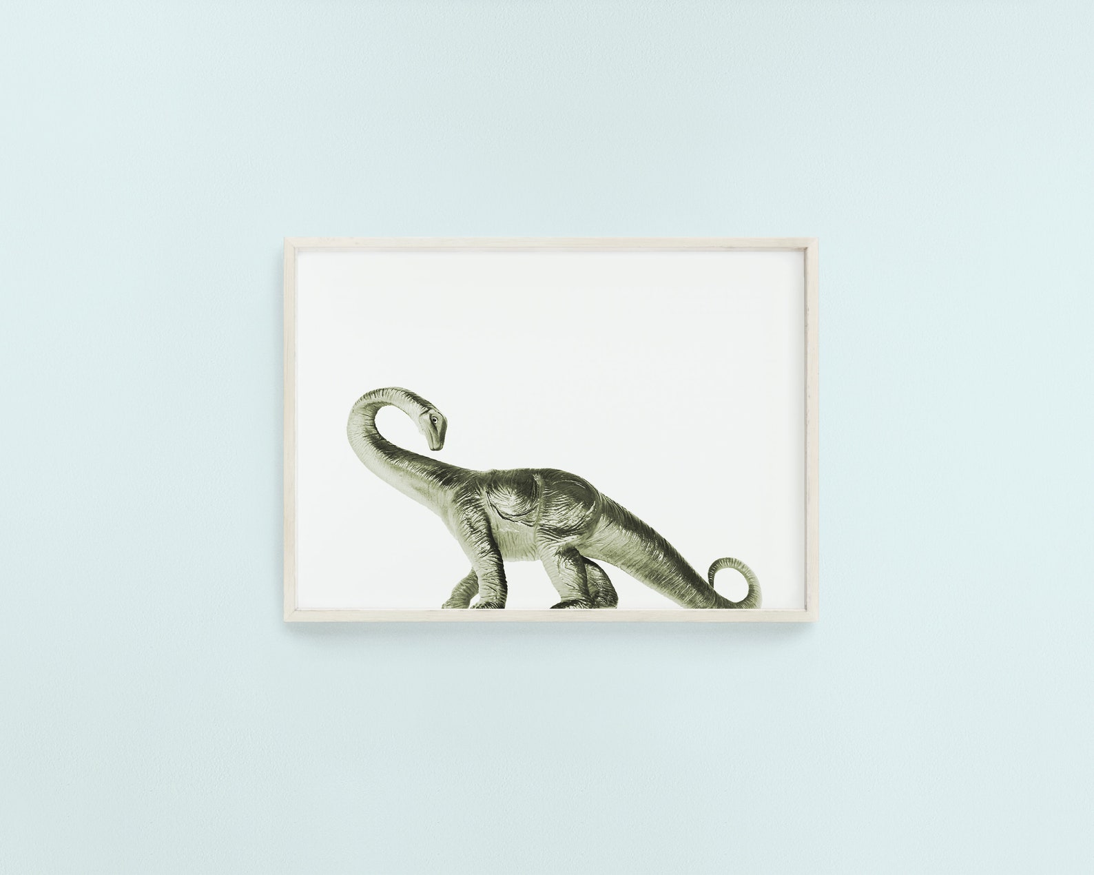 Dinosaur Print, Brontosaurus Print, Nursery Wall Art, Muted Green ...