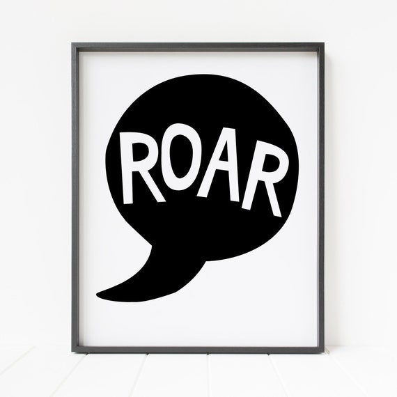 ROAR Word Bubble Print Animal Sounds Print Animal Decor | Etsy
