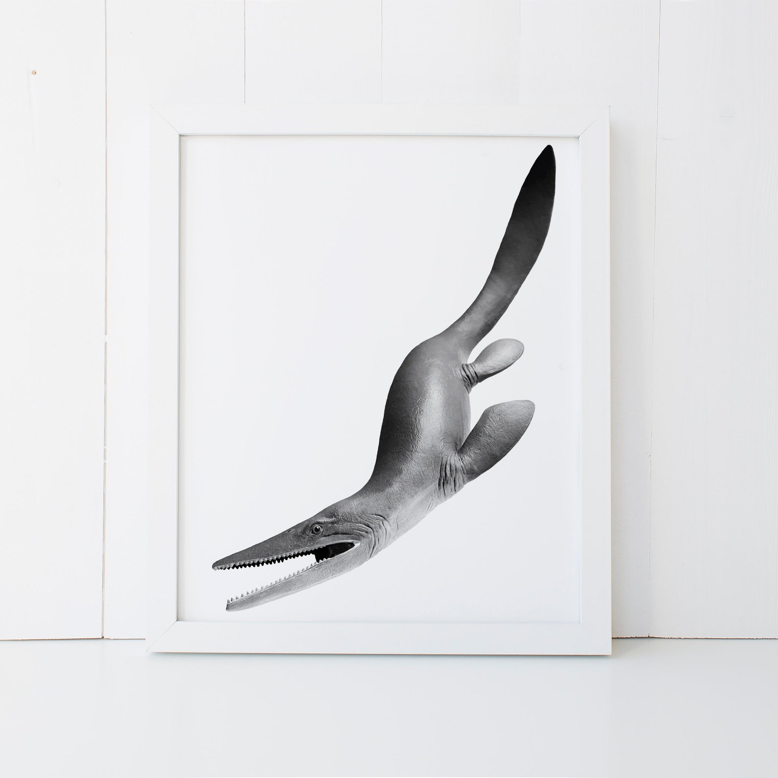 Mosasaur print mosasaurus dinosaur wall art swimming | Etsy