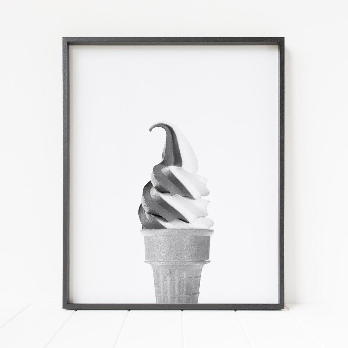 Swirl Ice Cream Cone Print Twist Ice Cream Cone Chocolate - Etsy