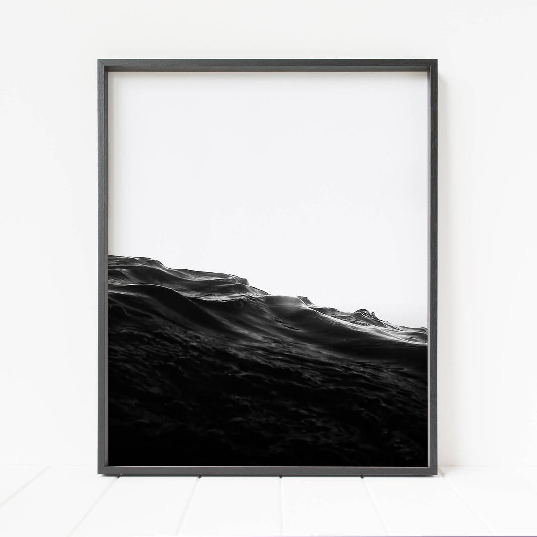 Water Print, Wave Print, Black and White Wave Photography, Ocean Print ...