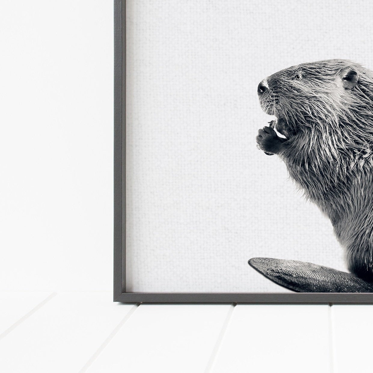 Printable Beaver Print Woodland Animal Nursery Decor Black - Etsy