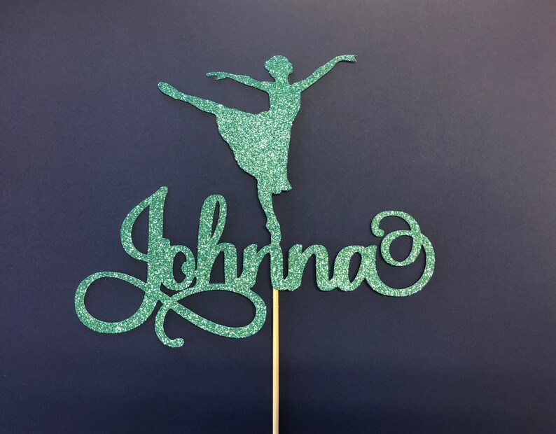 Dancer Cake Topper, Personalized Centerpiece, Glitter Cake Topper With ...