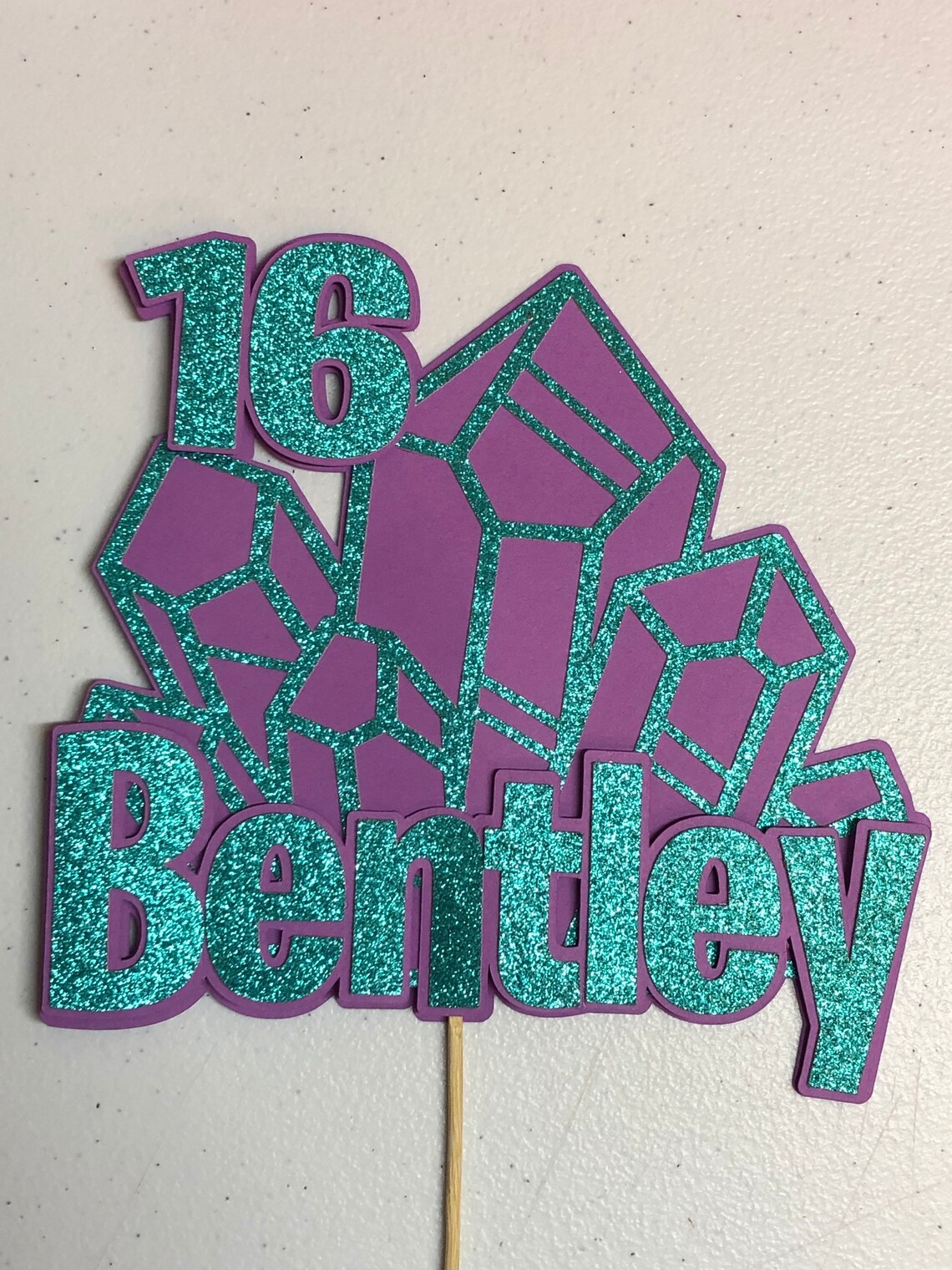 Gemstone Cake Topper Crystal Cake Topper Custom Gem Topper - Etsy