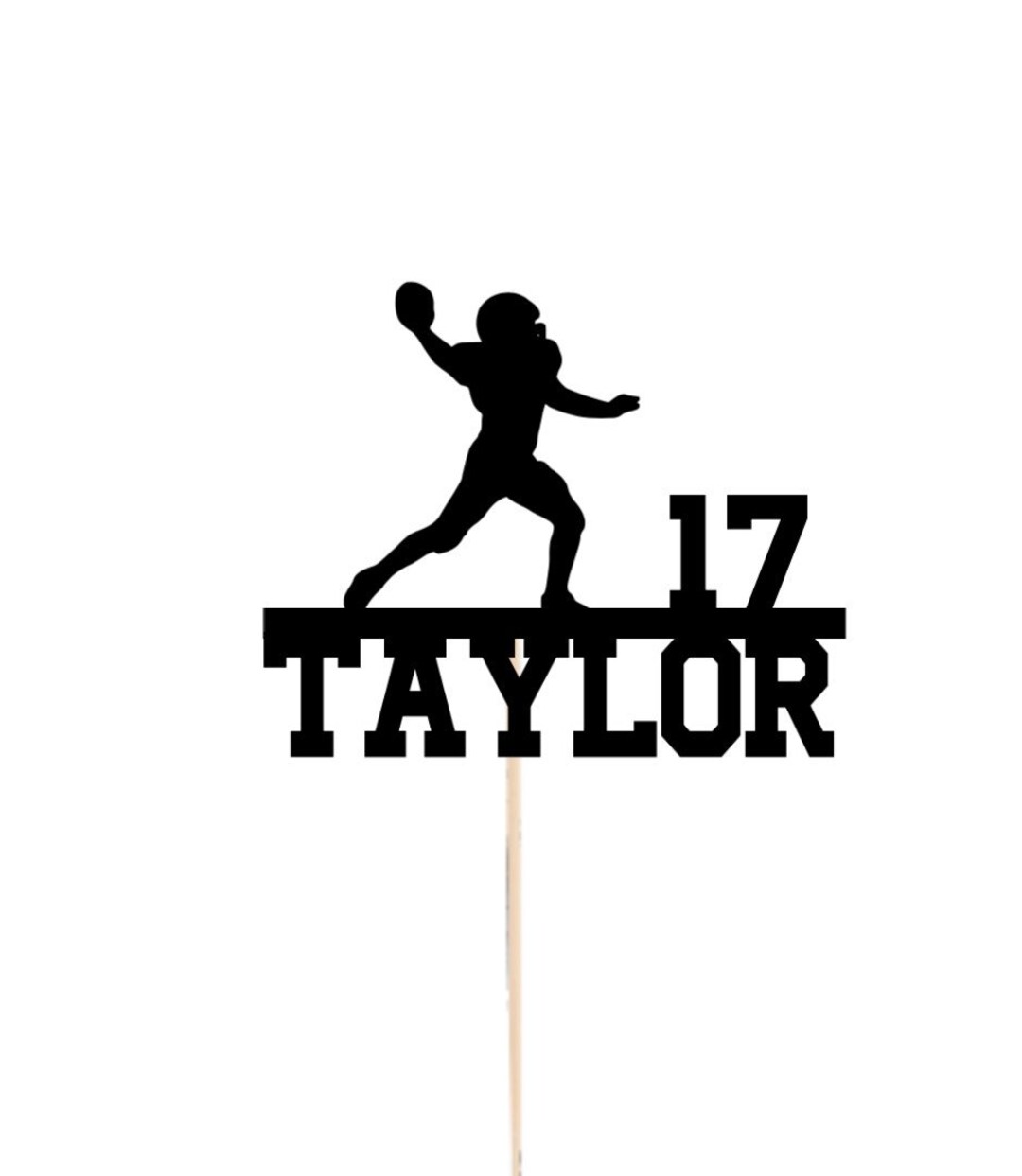 Football Player Cake Topper, Custom Football Cake Topper, Personalized ...