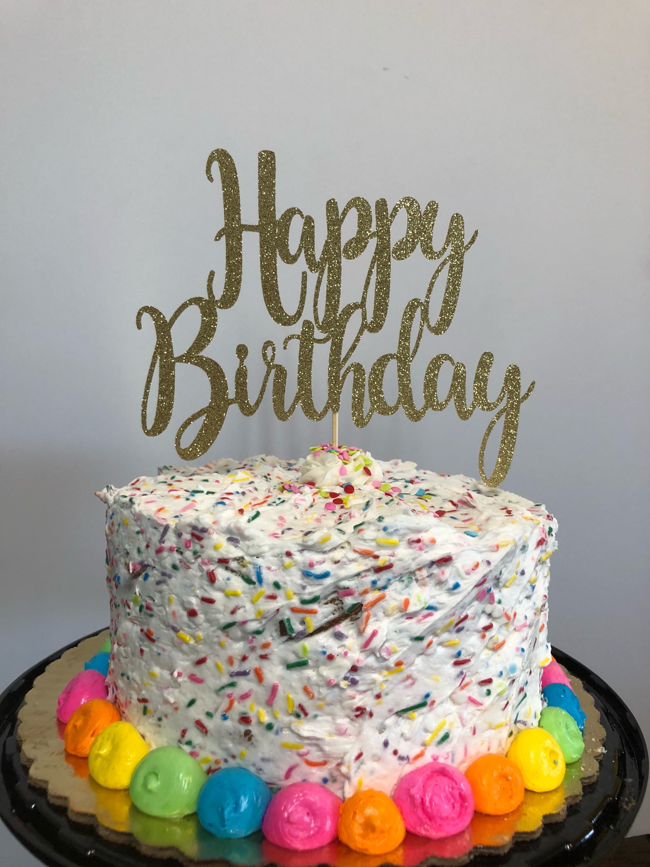 Happy birthday cake topper glitter cake topper birthday | Etsy