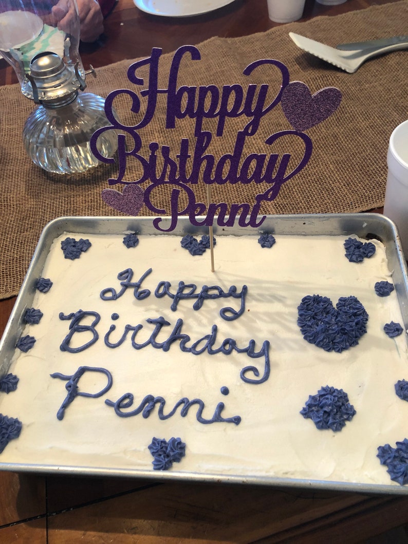 Any Name Happy Birthday Cake Topper Custom Birthday Cake | Etsy